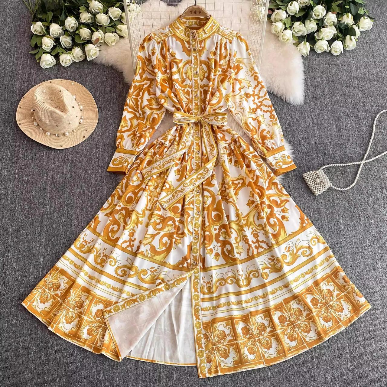 baroque pattern dress