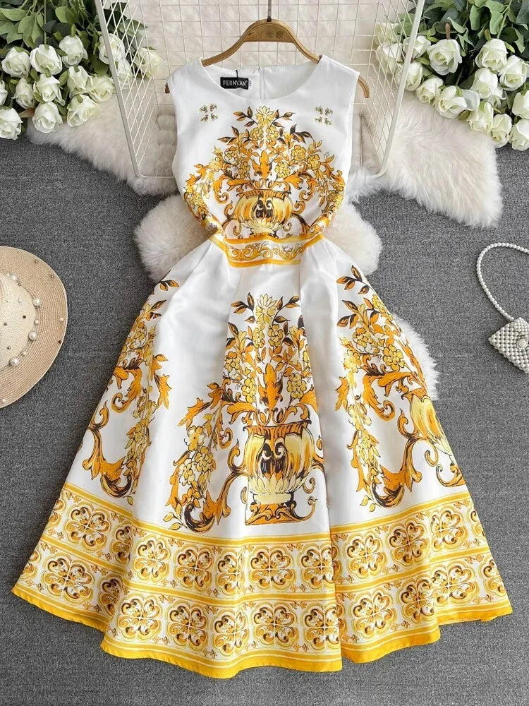 baroque pattern dress
