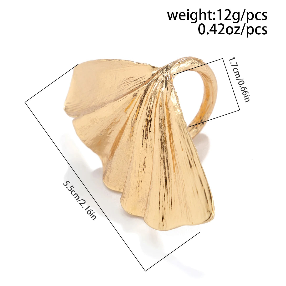 Gold And Silver Leaf Adjustable Statement Rings on Luulla