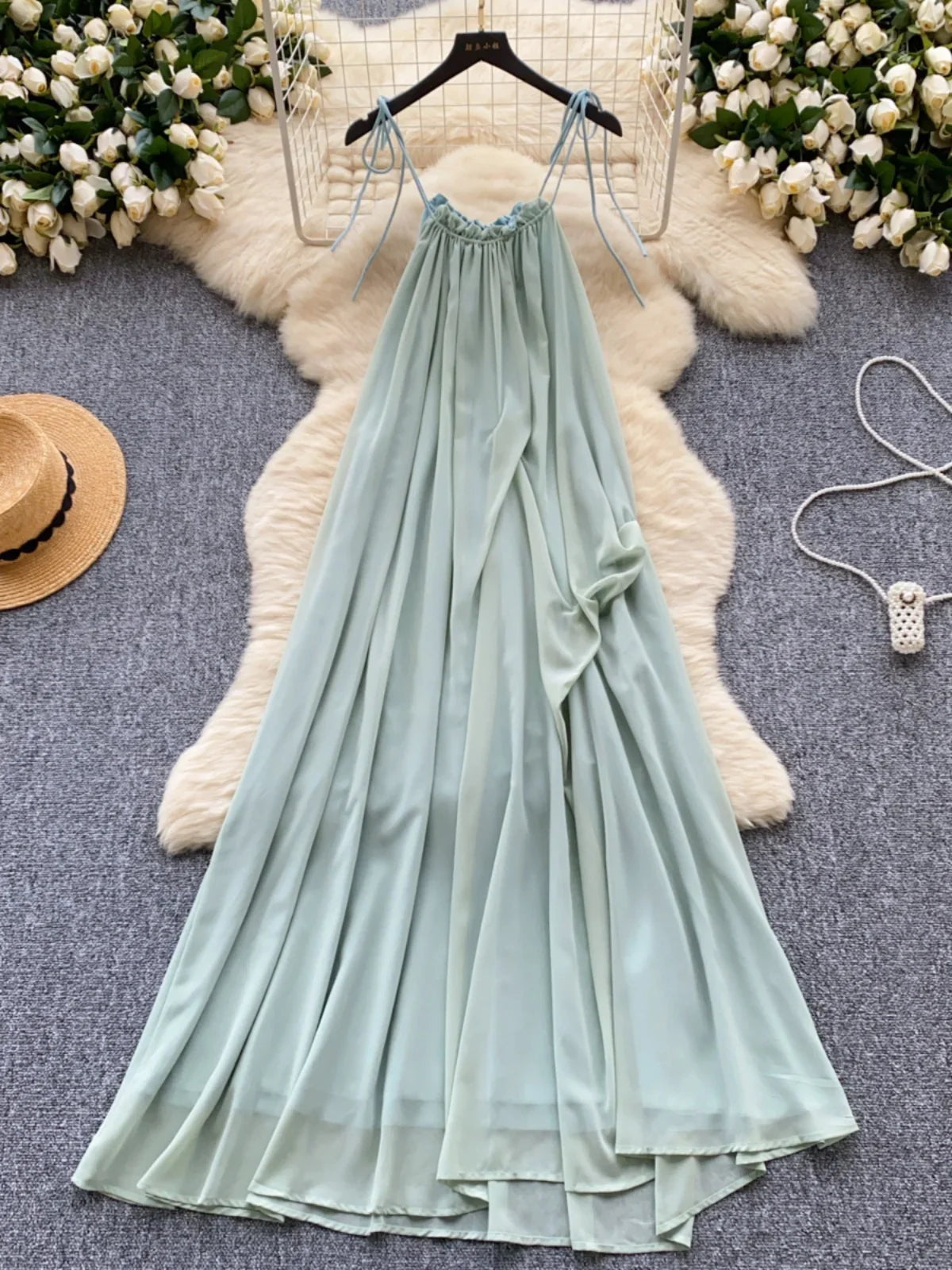 Flowing Spaghetti Strap Maxi Dress For Women on Luulla