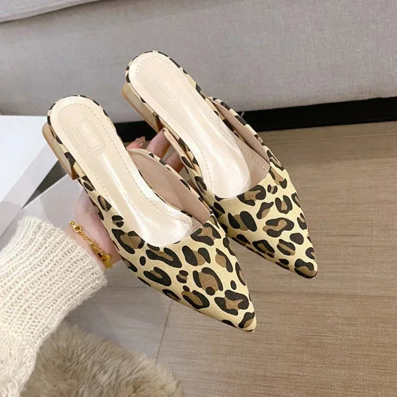 Leopard Print Pointed Toe Slip-on Womens Flats on Luulla